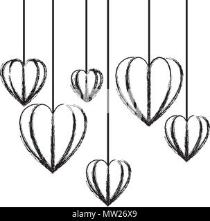 hearts hanging decorative icon vector illustration design Stock Vector ...