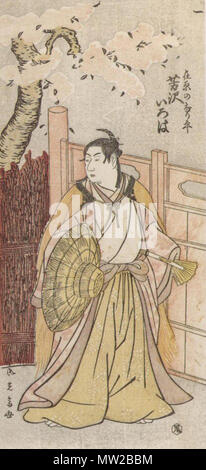 Woodblock print by Ryûkôsai Jokei of kabuki actor Yoshizawa Iroha in ...