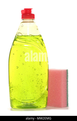 yellow washing liquid with bubbles background Stock Photo - Alamy
