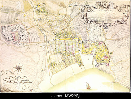 . Mappa raffigurante il borgo di Sanremo (Imperia) del cartografo ...