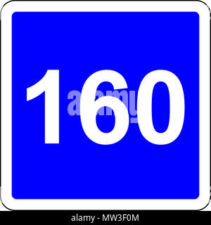 Road sign with suggested speed of 160 km/h Stock Photo - Alamy
