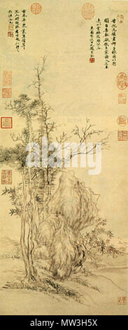A Qing Dynasty painting by Yun Shouping, displayed at the Tianjin ...