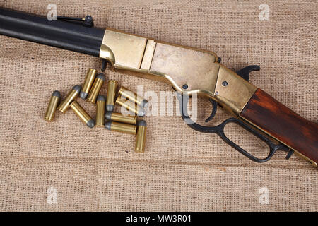 Wild west period repeating rifle isolated Stock Photo - Alamy