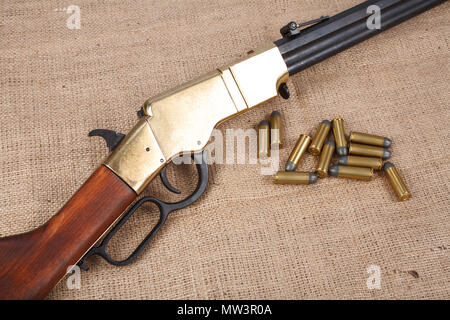 Wild west period repeating rifle isolated Stock Photo - Alamy