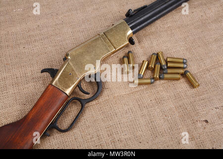 Wild west period repeating rifle isolated Stock Photo - Alamy