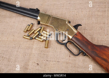 Wild west period repeating rifle isolated Stock Photo - Alamy