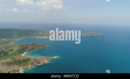 Luzon Island, Philippines. Seascape, lagoons with coral reefs, top view ...