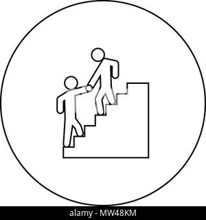 Business Friend Helping Each Other Icon Symbol Sign Pictogram Stock ...