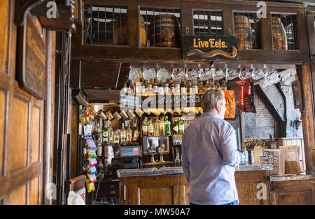 Inside traditional pub interior of Haunch of Venison public house ...