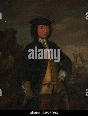 . English: Portrait of Captain John Malet, RN. Three quarter length ...