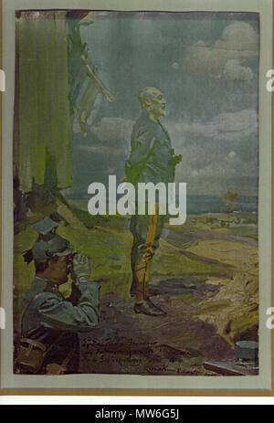 . English: General major observes his division with a battle Deutsch ...