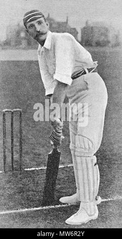 This portrait of Albert Ward, an English cricketer, captures him in a ...