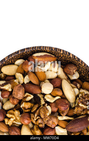 bowl with brazilian chestnut, on white insulator background. Brazil ...