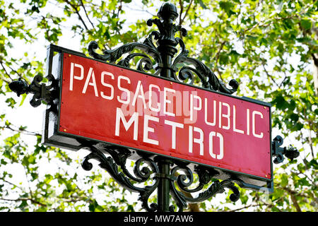Public Passage sign on metro satin Madeleine - Paris - France Stock ...