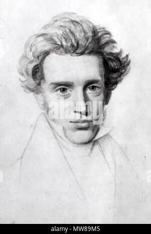 . English: Sketch of Søren Kierkegaard. Based on a sketch by Niels ...