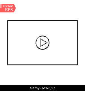 Film player icon flat vector. Video media. Screen clip isolated Stock ...
