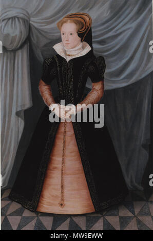Portrait of Queen Mary I of England - Hans Eworth, circa 1555 Stock ...