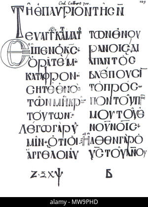 . English: page of the codex with text of Matthew 18:10 . 10th century ...