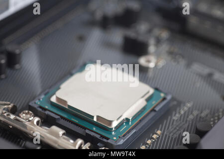 Intel LGA 1151 cpu socket on motherboard Computer PC with cpu processor ...