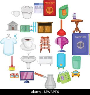 Inn icons set, cartoon style Stock Vector Image & Art - Alamy