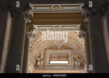 Rome. Atrium Exterior of the Basilica of San Pietro. Details of ...