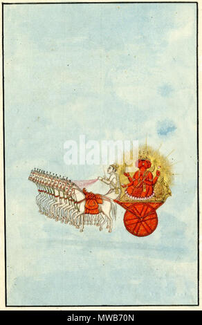 Statue of Vedic Sun god Surya or Arka carved on wall of 13th century ...