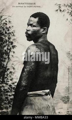 . English: Louis-Auguste Cyparis, one and only survivor of the huge Mt ...