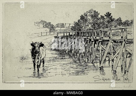 216 Francis Seymour Haden - The Village Ford 1881 Stock Photo - Alamy