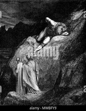 Gustave Doré, The Minotaur on the Shattered Cliff, engraving, 1866 ...