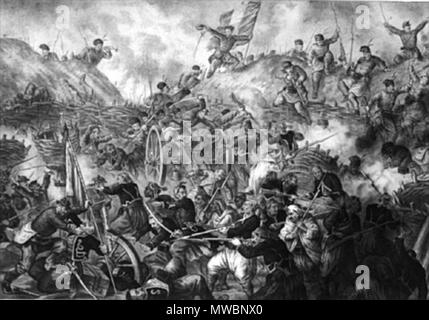 Romanian troops storming the Grivitsa redoubt during the Romanian War ...