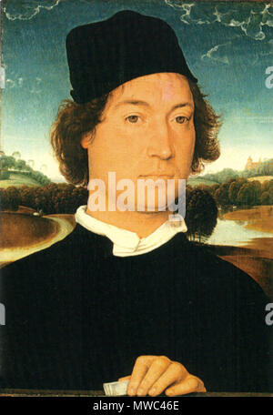 Hans memling, uomo con la lettera, uffizi Stock Photo - Alamy