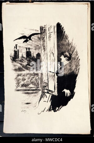 . Etching for Edgar Allan Poe's 'The Raven' by Édouard Manet. Published ...