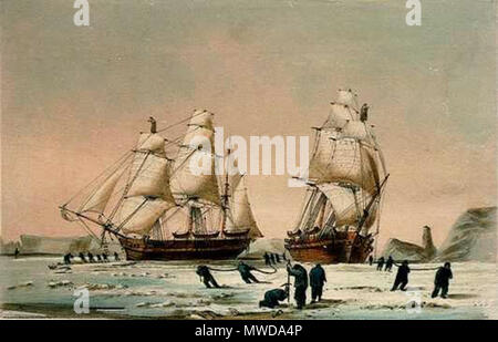 The devils thumb, ships boring and warping in the pack Stock Photo - Alamy