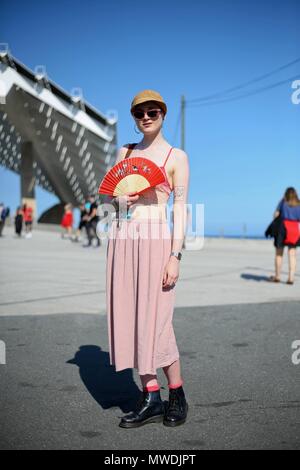 Artist Lara Delmage attending the Primavera Sound festival in Barcelona ...
