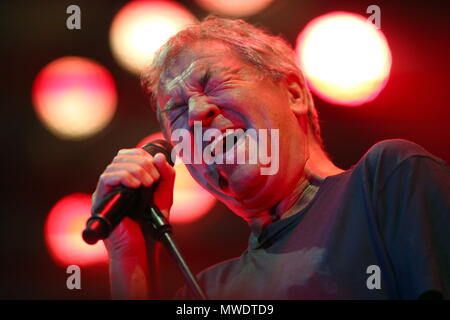 British Deep Purple singer Ian Gillan performs on stage during the ...