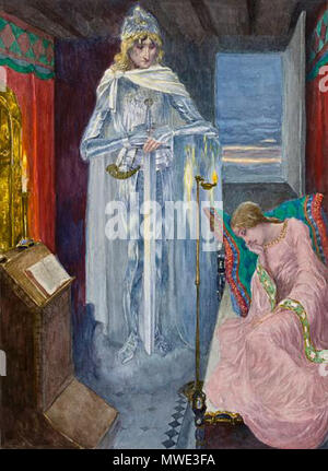 Richard Wagner 's opera 'Lohengrin' - illustration of scene showing ...