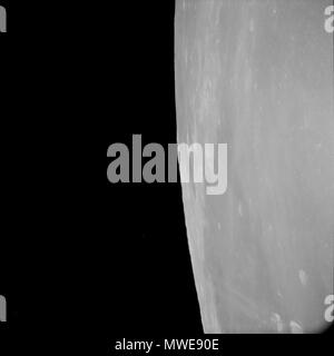 Apollo 11 mission. Lunar orbit showing texture topography and craters ...