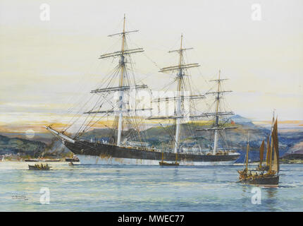 'Old Kensington' was a square-rigged Australian clipper, depicted by ...