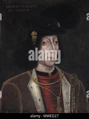 . English: Posthumous portrait of James III of Scotland; oil on panel ...