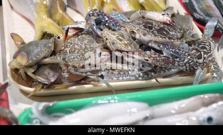 Philippines food - fish, crabs and seafood awaiting preparation ...