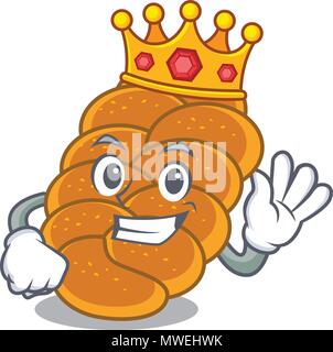 Challah cartoon bakery mascot. Funny bread character Stock Vector Image ...