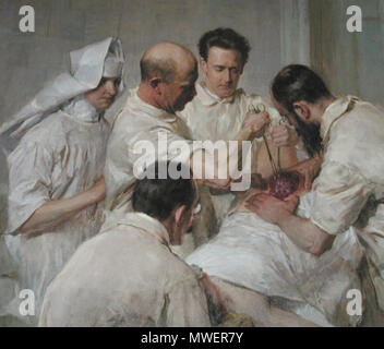 . Wertheim bei einer Operation . Ernst Wertheim (1864-1920) at an ...