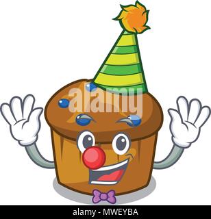 Clown cartoon sweet blueberry character on white background Stock ...