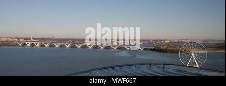 Washington, DC Eye Ferris Wheel and surroundings at night Stock Photo ...