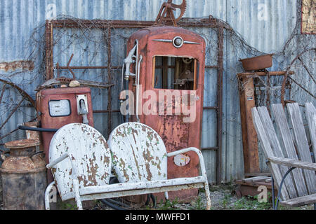 Front entrance with abandoned junk at The Shack Up Inn cotton ...