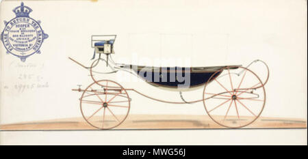 . Landau, 19th century Drawing of a design for a sleigh by Hooper & Co ...