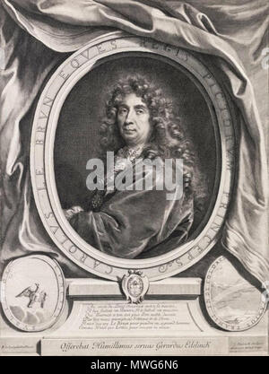 Gerard Edelinck (Engraver) Portrait Charles Mouton. Copper engraving ...