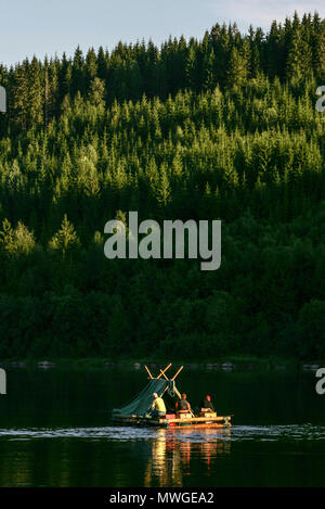 SPENDING YOUR HOLIDAYS ON A RAFT IN SWEDEN Stock Photo - Alamy