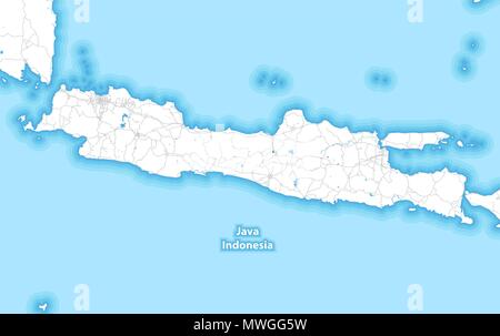vector roads map of indonesian island sulawesi Stock Vector Image & Art ...