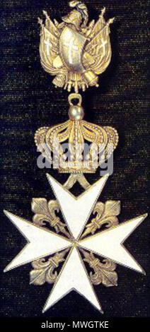 Coat of arms with Maltese cross. A coat of arms with the Order Sign of ...